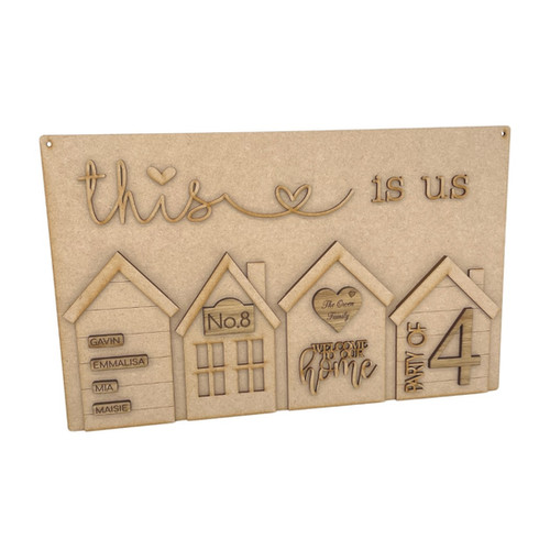 MDF Family Home Houses Family House Sign | woodenshapecompany