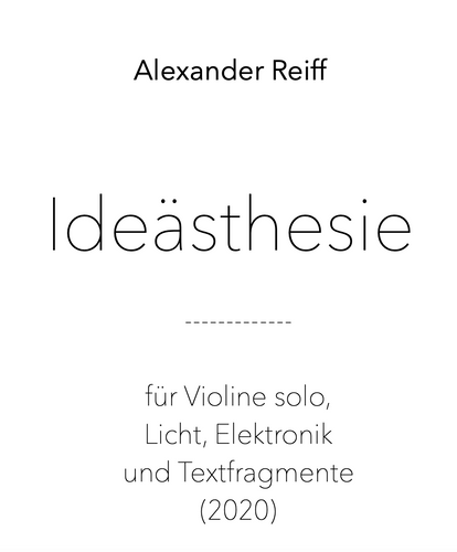 Ideästhesie | Alexander Reiff Komp