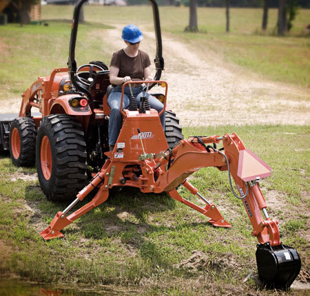 Backhoe with subframe and 12" Bucket (I-KB2475L) | Kioti Tractor Store