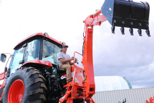 Kioti Backhoe with Subframe and Bucket