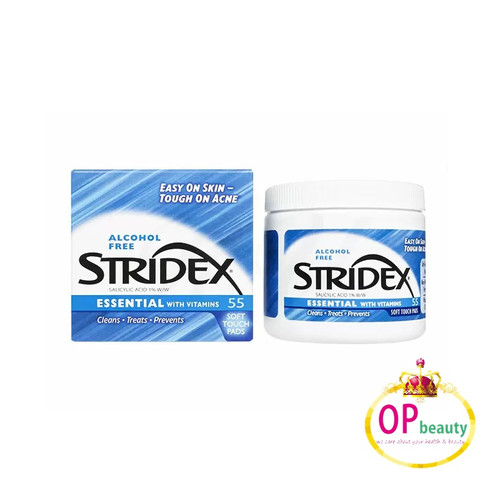 Stridex 水楊酸1%+維生素 抗痘痘/去黑頭潔面片 #藍色 55Pcs | OP Beauty
