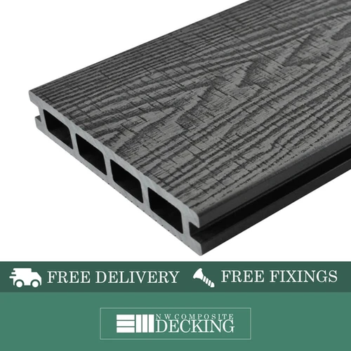 Ancient Black Composite Decking 3660mm | Deep Embossed Woodgrain | NW ...