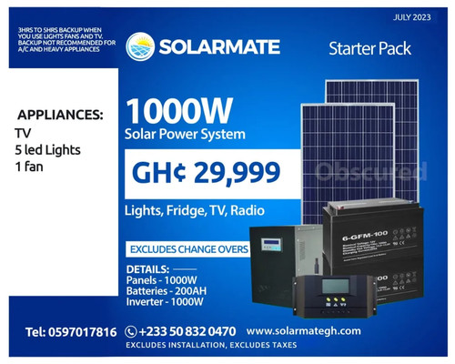 Starter Pack - 1,000W System | Solar Mate Ghana