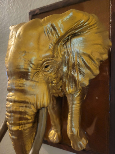 Elephant Wall Mount Head Sculpture Gold | 3DGalaxyPrint