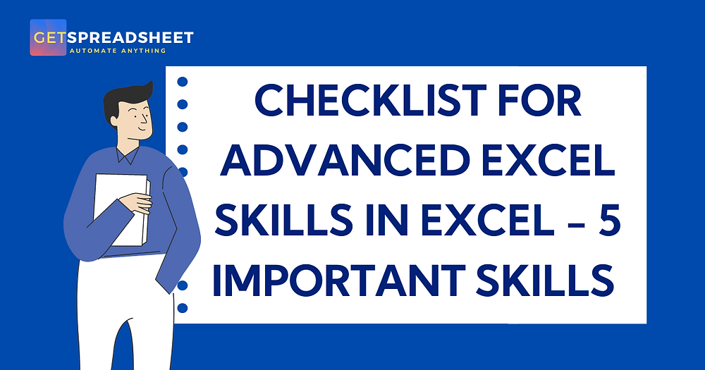 Checklist For Advanced Excel Skills In Excel 5 Important Skills