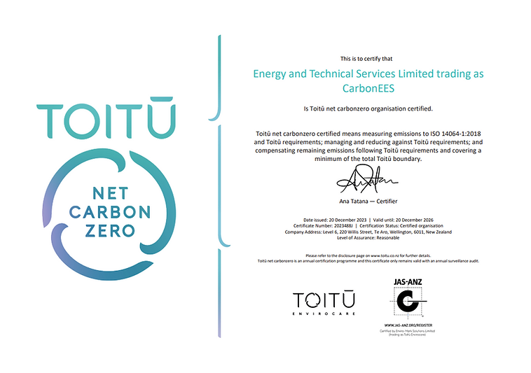 Carbonzero Certification| NZ CO2 Reporting Company| CarbonEES