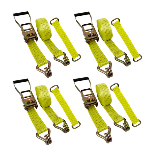 Vehicle Recovery Set with Steel Eye Diverter - Yellow | Load Straps ...