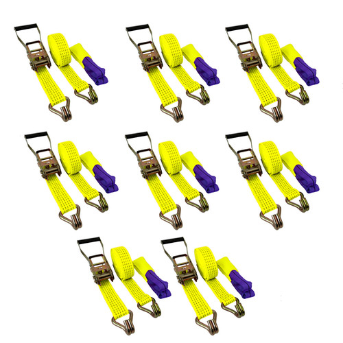 Vehicle Recovery Set with Soft Eye Diverter - Set of 8 - Hi-Vis Yellow ...