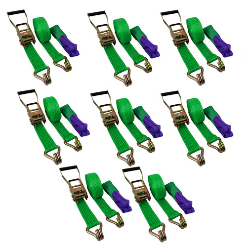 Vehicle Recovery Set with Soft Eye Diverter - Set of 8 - Green | Load ...