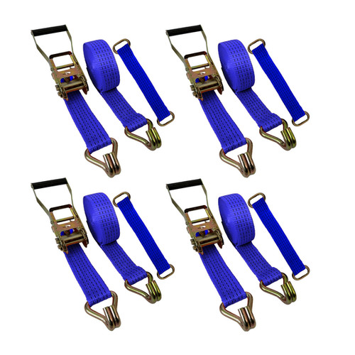 Vehicle Recovery Set with Steel Eye Diverter - Blue | Load Straps & Slings