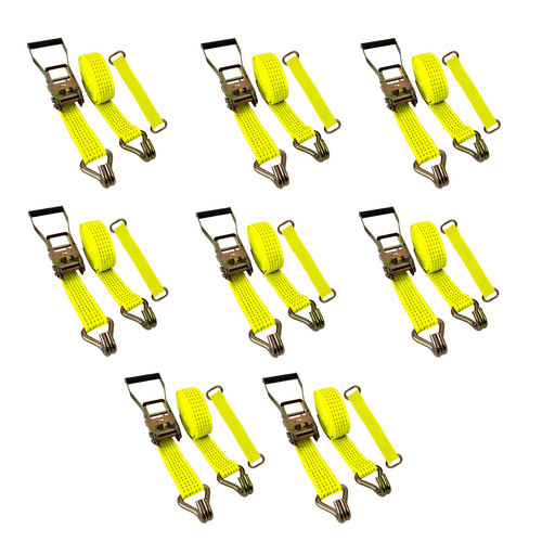 Vehicle Recovery Set with Steel Eye Diverter - Set of 8 - Hi-Vis Yellow ...