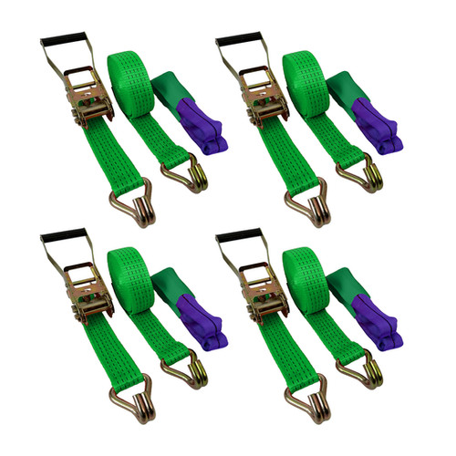 Vehicle Recovery Set with Soft Eye Diverter - Green | Load Straps & Slings