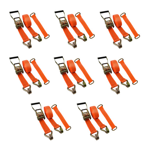 Vehicle Recovery Set with Steel Eye Diverter - Set of 8 - Orange | Load ...