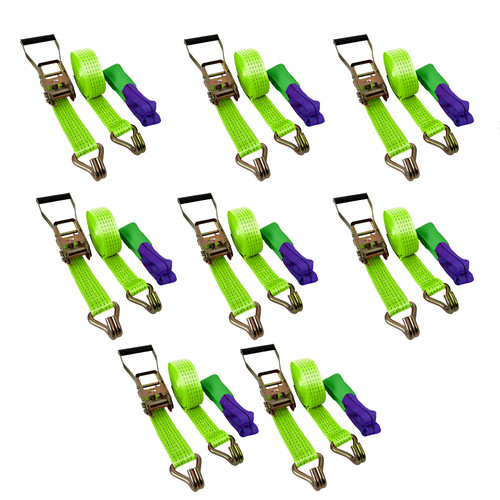 Vehicle Recovery Set with Soft Eye Diverter - Set of 8 - Hi-Vis Green ...