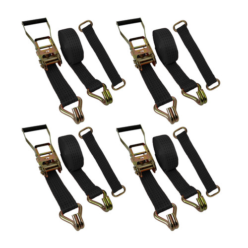 Vehicle Recovery Set with Steel Eye Diverter - Black | Load Straps & Slings