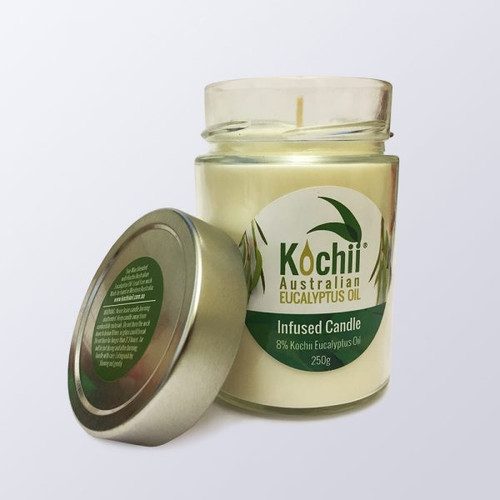 Kochii Eucalyptus Oil Infused Candle 250g | buildingbiologywa