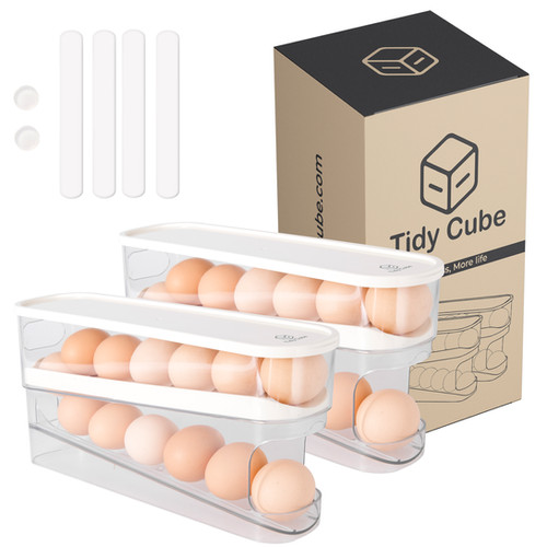 copy of Tidy Cube - Rolling Egg Dispenser for Refrigerator, Double Layer Egg Hol | Tidytube