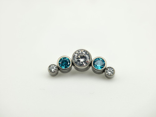 'Snow Queen' 5 stone curved attachment | Piercings by Georgia