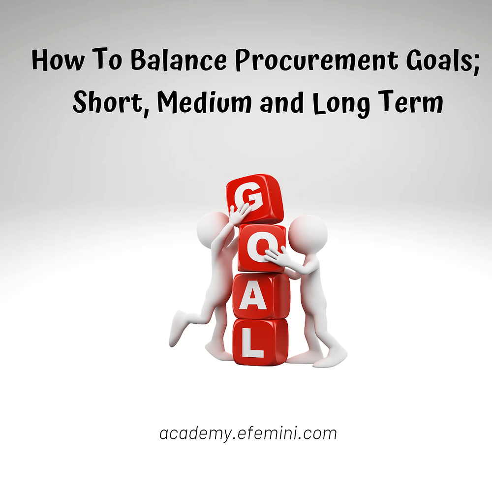 How To Balance Procurement Goals; Short, Medium and Long Term
