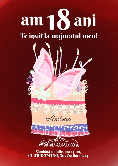 Modele de invitatii pentru majorat personalizate online