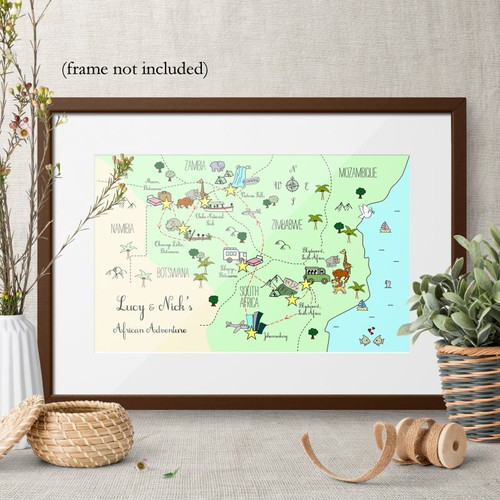 Cute Gift Map Mounted Print | Cute Maps