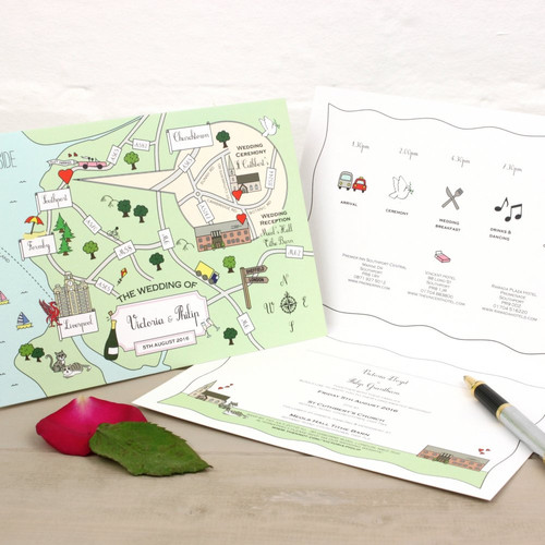 Cute Map Folded Card/Invitation | Cute Maps