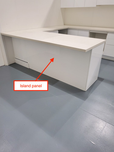 Island Panel 1800x870mm | Gloss White Flat Pack – Kora Kitchens Brisbane