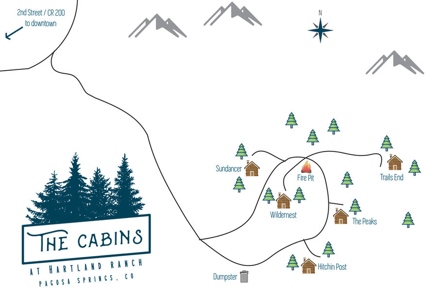 The Cabins at Hartland Ranch - Cabin Map - Pagosa Springs Colorado