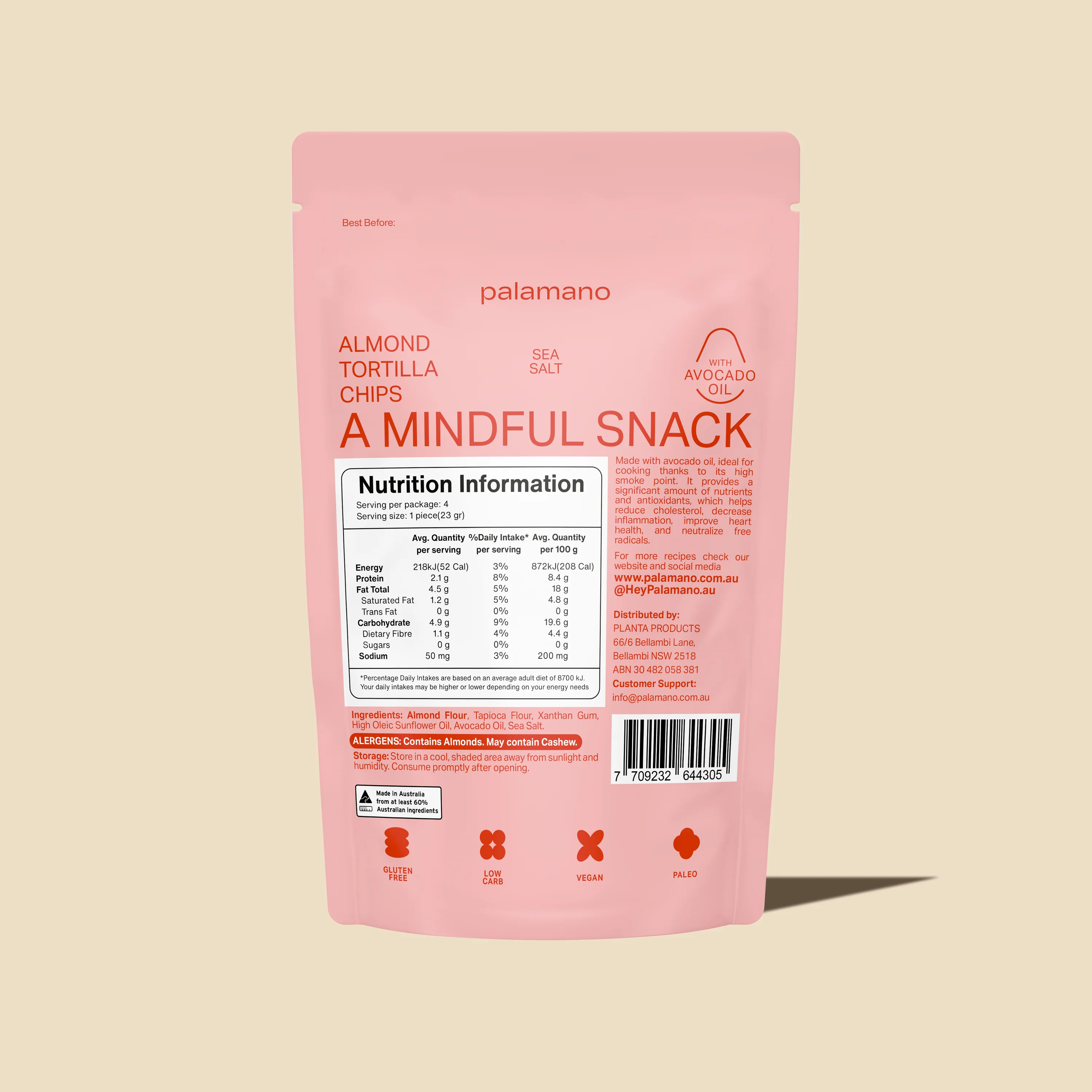 Palamano - Almond Tortilla Chips Sea Salt | affordable-organics