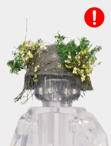 Spring Camo Netted BrickArms® Stahlhelm w/ Face Mask | Valiantbricks
