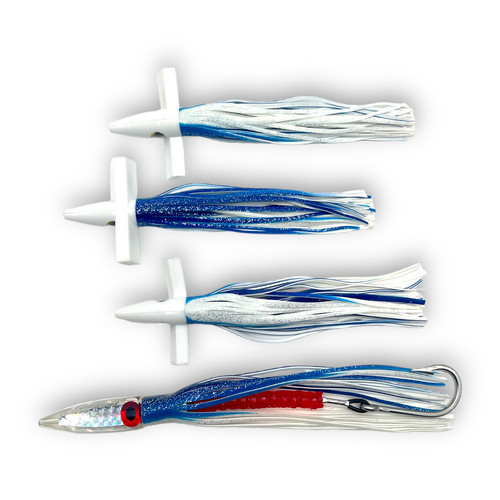 Lg. Blue/White Triple Bird Chain | Sterling Tackle
