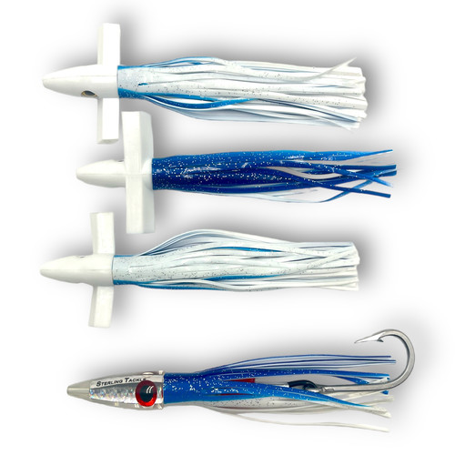 Sm. Blue/White Triple Bird Chain | Sterling Tackle