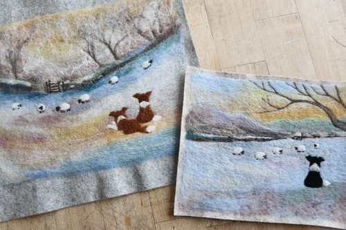 Winter Collie Wool Landscape Kit | Woolly Meadows