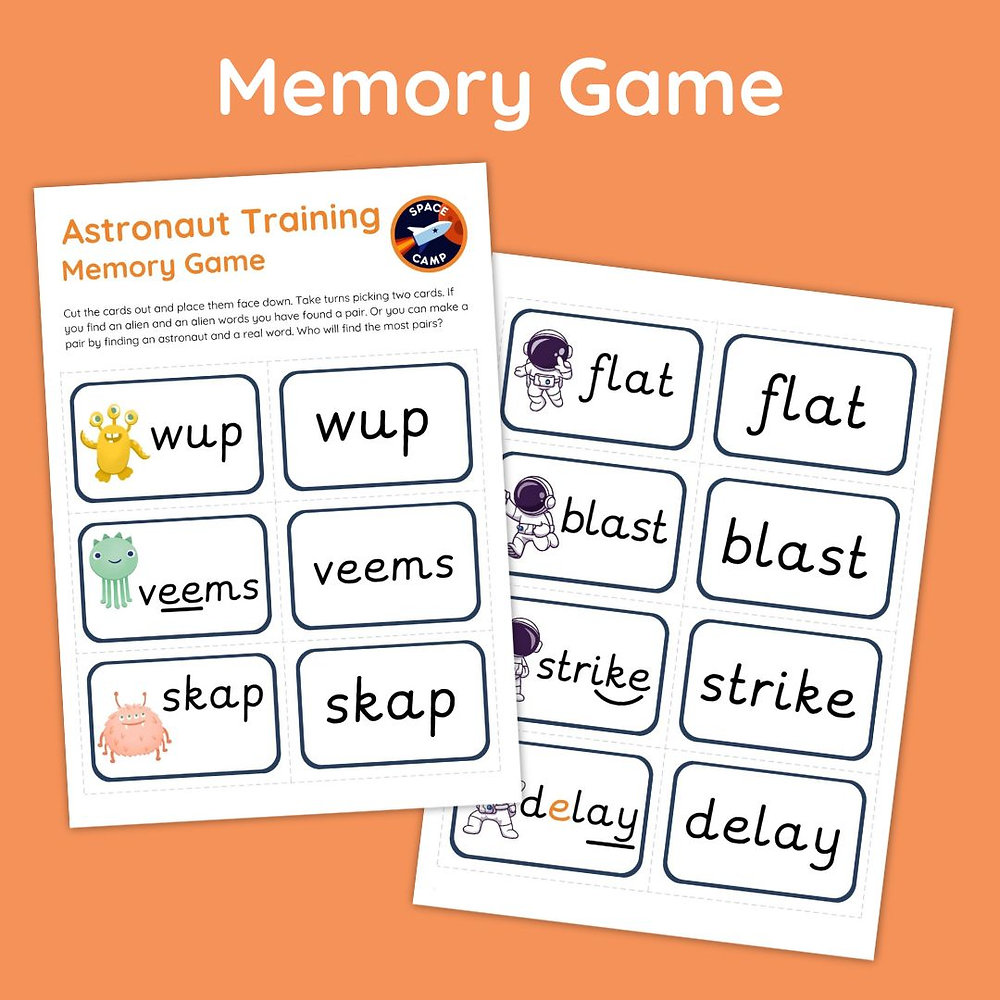 Alien and Astronaut Memory Game - Blending