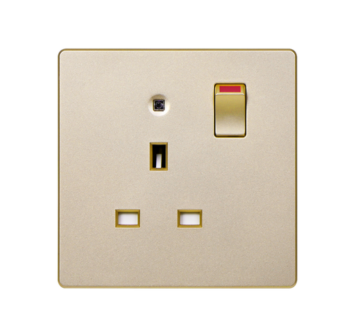 MK Aria 太空金 13A單蘇有掣有燈 插座 | 彩星電業