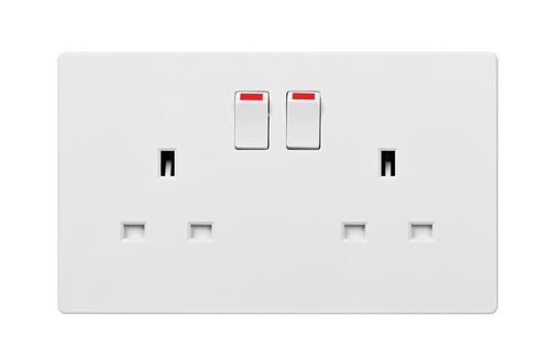 MK Aria 白 13A孖蘇有掣 插座 | 彩星電業