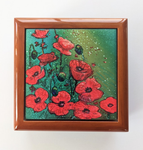 Red Poppies Keepsake Box | LindaFlynnArt