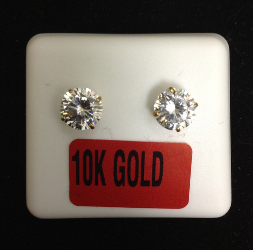 10K Gold Stud 7mm Basket Setting | Radium Jewelry