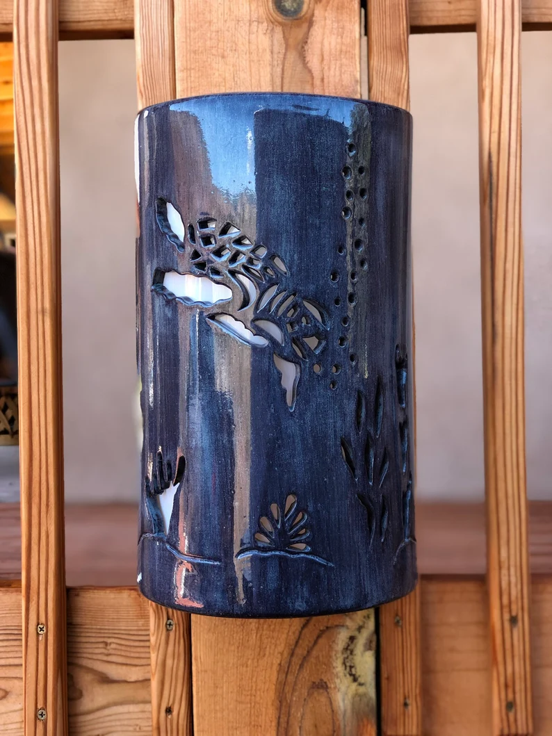 Sea Turtle Swimming Outdoor Ceramic Wall Sconce | CCL