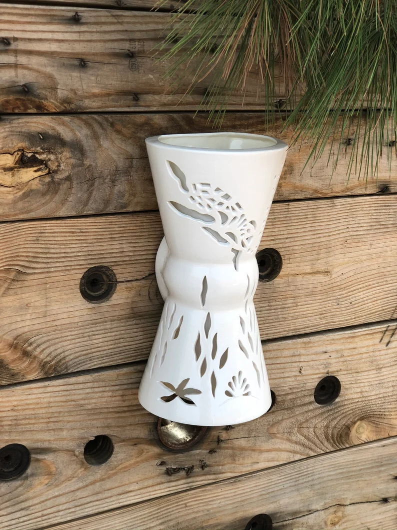 Sea Turtle Swimming Outdoor Ceramic Wall Sconce | CCL