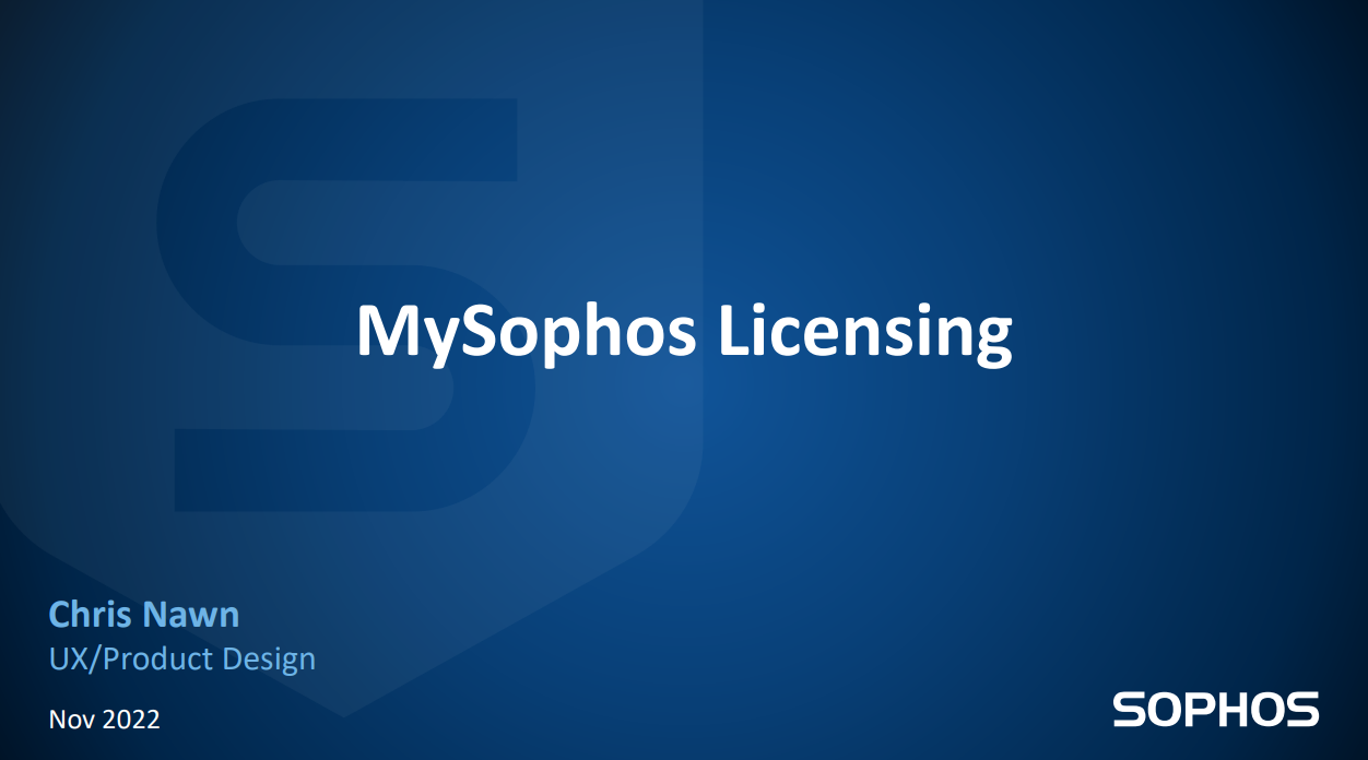 Sophos_MySophos Licensing Screens