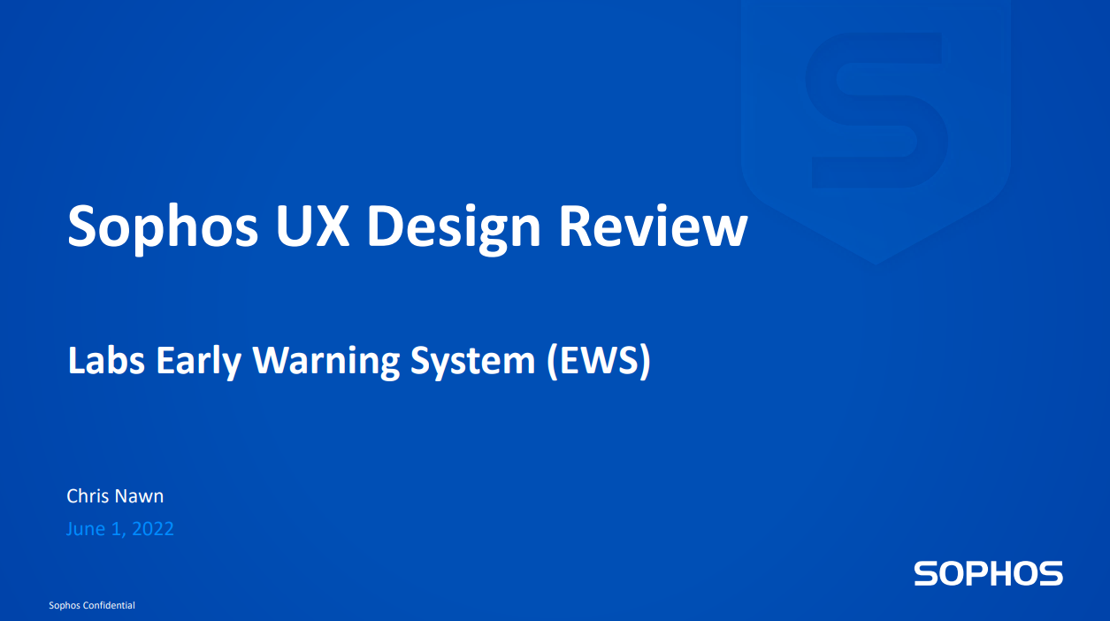 Sophos_EWS Design Review