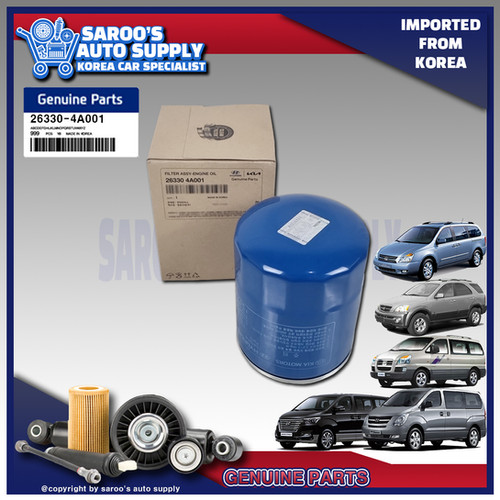 Engine Oil Filter/Starex , Grand Starex , Sorento, Carnival/26330-4A001 ...