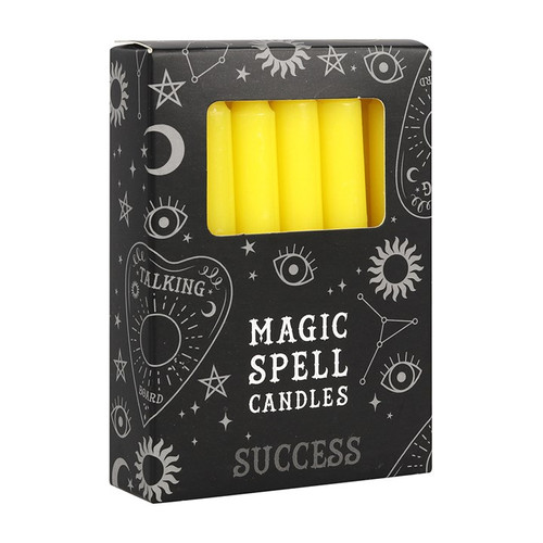Set of 12 Yellow 'Success' Spell Candles | Haunting Heaven