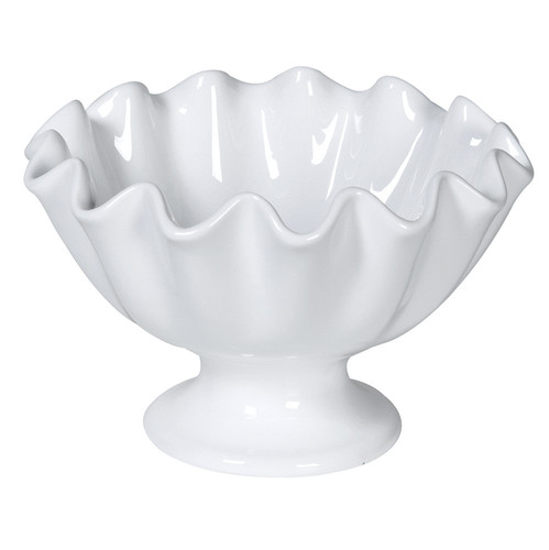 White Ceramic Ruffle Bowl | Hutton House Interiors
