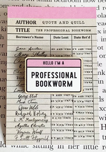Professional Bookworm Wooden Pin | Fox Lane Books