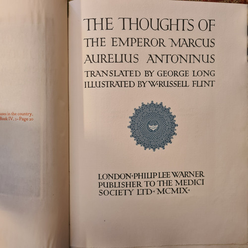 The Thoughts of the Emperor Marcus Aurelius: Russell Flint, No.231/500 ...