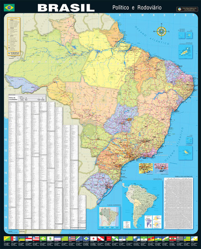MAPA DO BRASIL - Político e Rodoviário (Dobrado) | portaldemapas