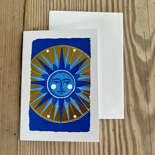 Golden Sun on Blue Sky Notelets - Pack of 5 | Albi & Mac