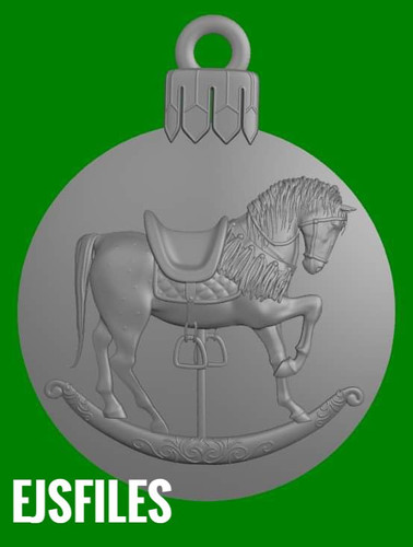 3d stl file Rocking Horse Ornament | Ej's Files